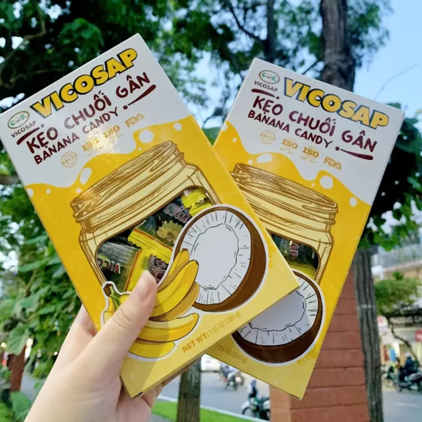 Original Banana Candy, Box of 200g - Vicosap - Dừa sáp Cầu Kè Trà Vinh ...
