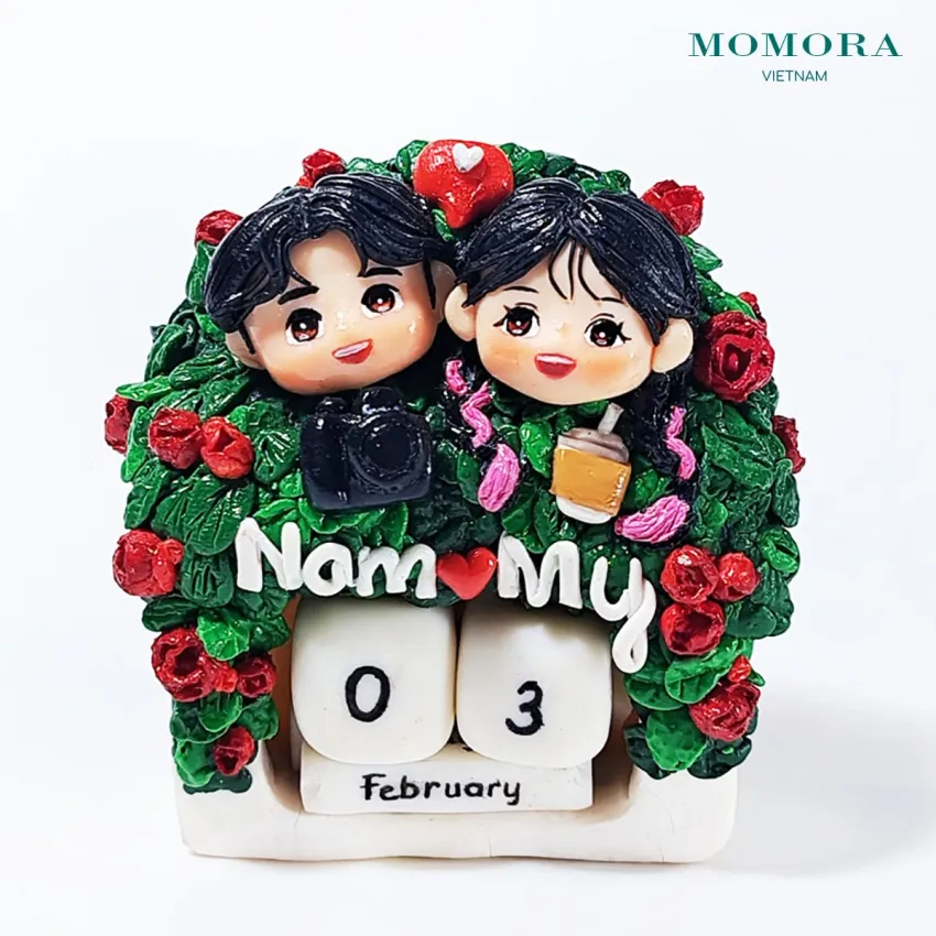 Custom Couple Clay Calendar - Personalized Valentine Gift